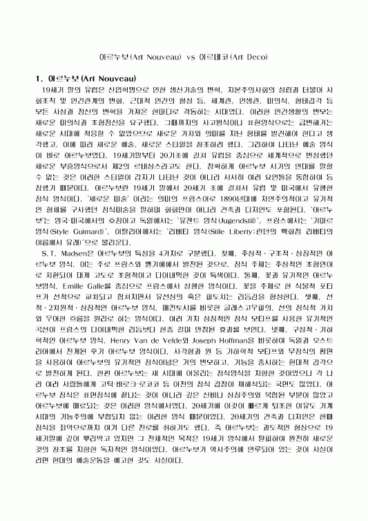 아르누보 vs 아르데코