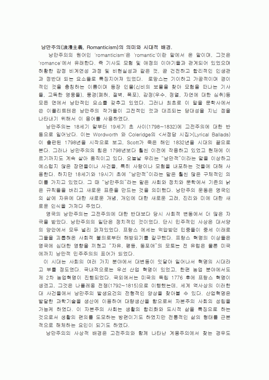낭만주의 시대의 영시