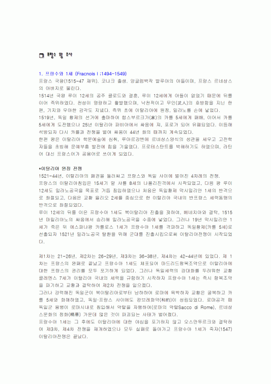 프랑스의 주요 왕
