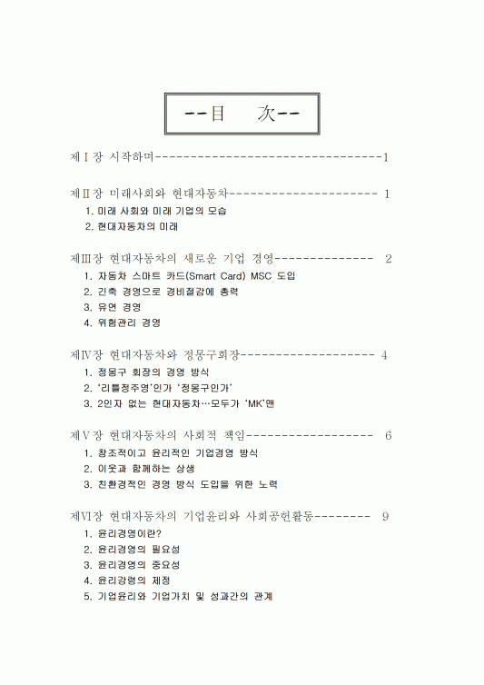 현대자동차의 경영전략