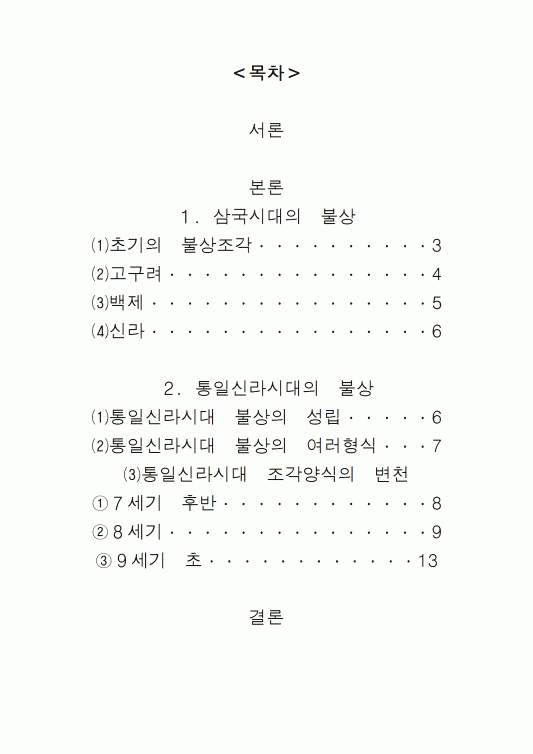 [사회과학] 삼국시대와 통일신라시대의 불상