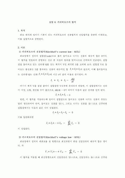 키리히로프 예비, 결과 보고서
