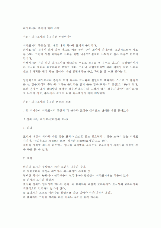 의사표시의 흠결