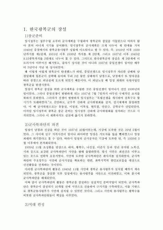 한국광복군에 대하여