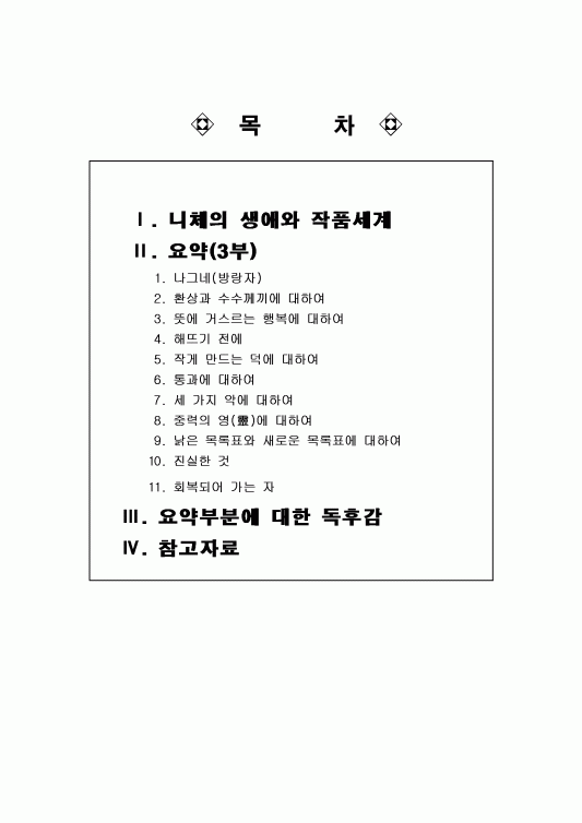 [동서양고전 (완성)] 니체의 『 짜라투스트라는이렇게말했다 』를 읽고 요약정리 및 독후감(서평)