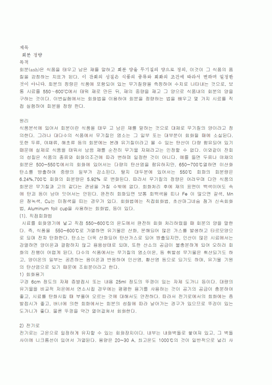 조회분정량 레포트 자료