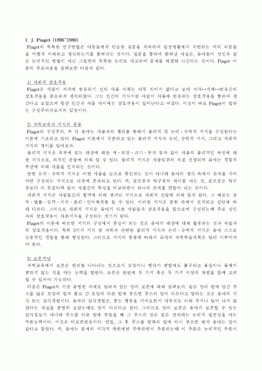유아과학교육의 이론과 시사점