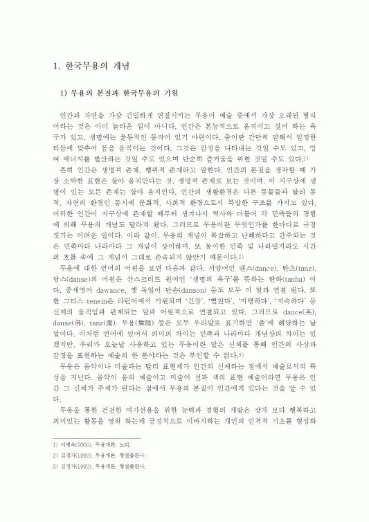 한국무용에 대하여