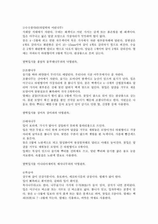 조경식물 레포트 자료