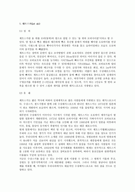 제트스키 레포트 자료