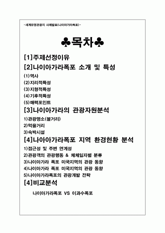 세계유명관광지 사례발표-나이아가라폭포