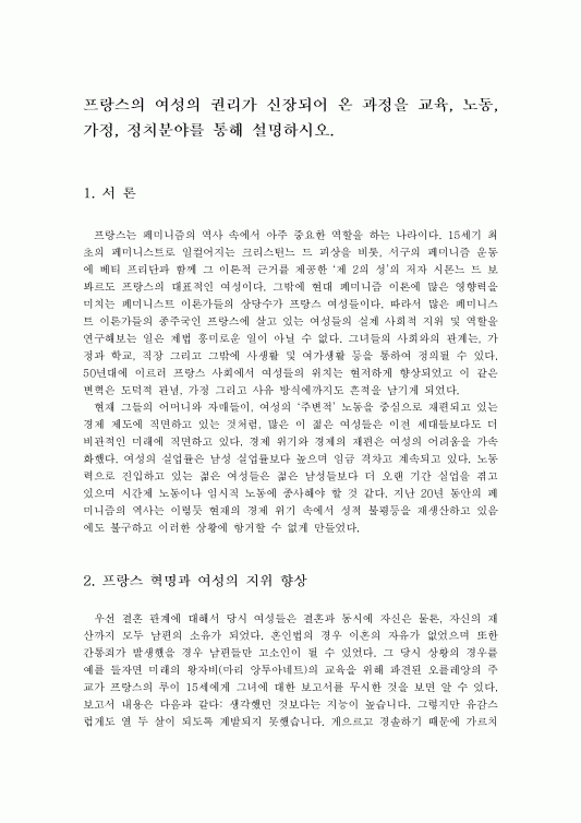 프랑스의 여성의 권리