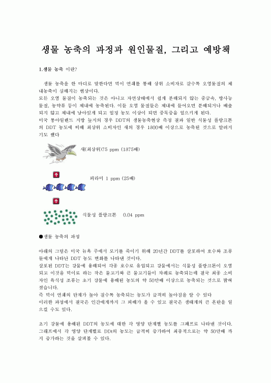 생물 농축의 과정과 원인물질, 그리고 예방책