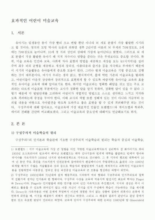 효과적인 어린이 미술교육