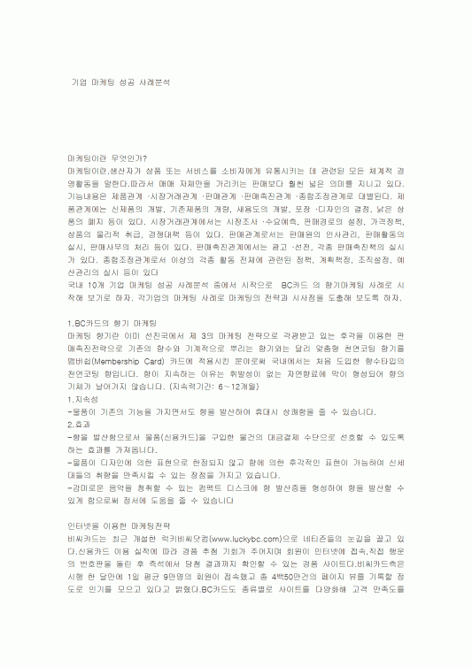 기업 마케팅 성공 사례분석