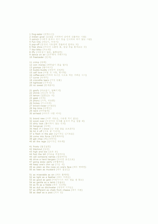 영어숙어 500 레포트 자료