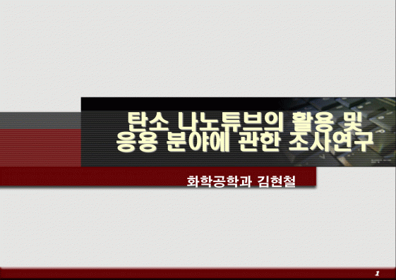 탄소나노튜브 활용및 응용기술