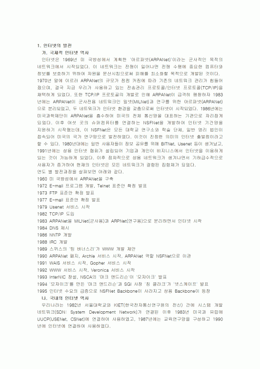인터넷의 발전방향 및 문제점과 해결방안