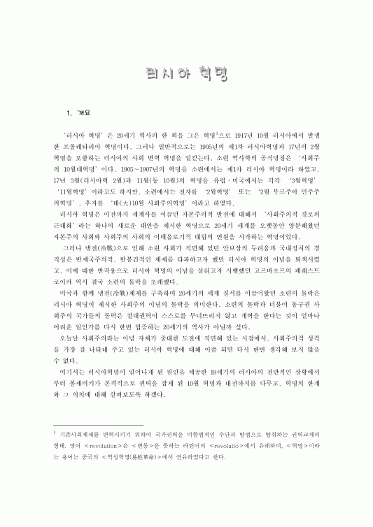 러시아 혁명 [분석/조사]