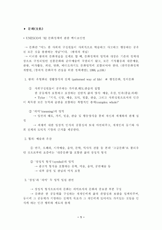 문화의 용어정리완성