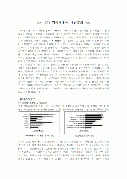 1925 감성세대의 패션문화