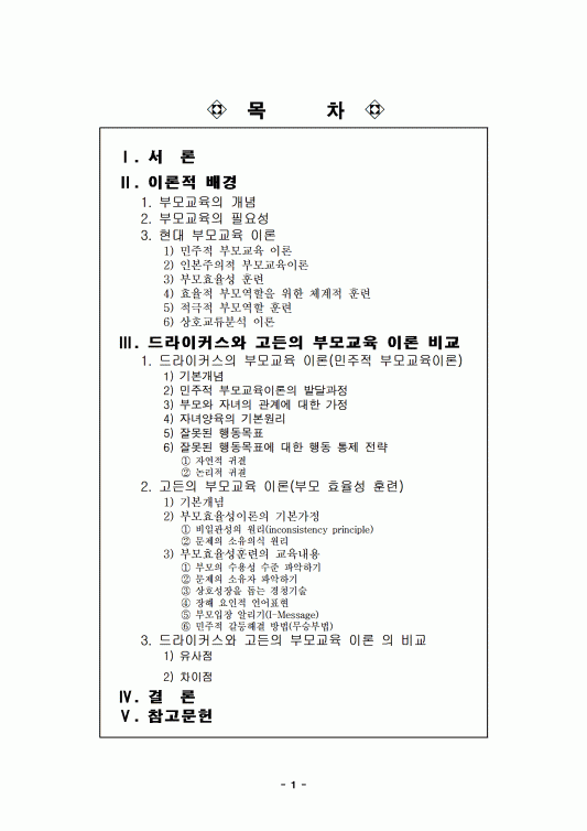 [부모교육 (완성형)] 드라이커스 (Dreikurs)와 고든 (Gordon)의 부모교육이론 비교