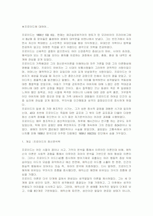 [프로이드와 에릭슨] 에릭슨의 사회심리 발달이론과 프로이드의 정신역동이론