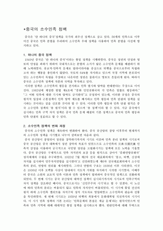 중국의 소수민족 정책