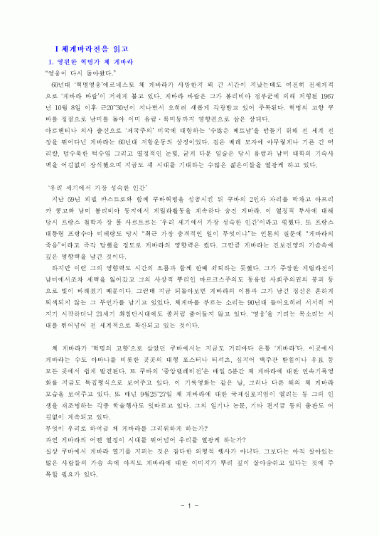 체게바라 독서감상문