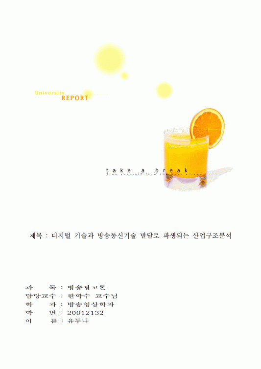 디지털 기술과 방송통신기술 발달로 파생되는 산업구조분석