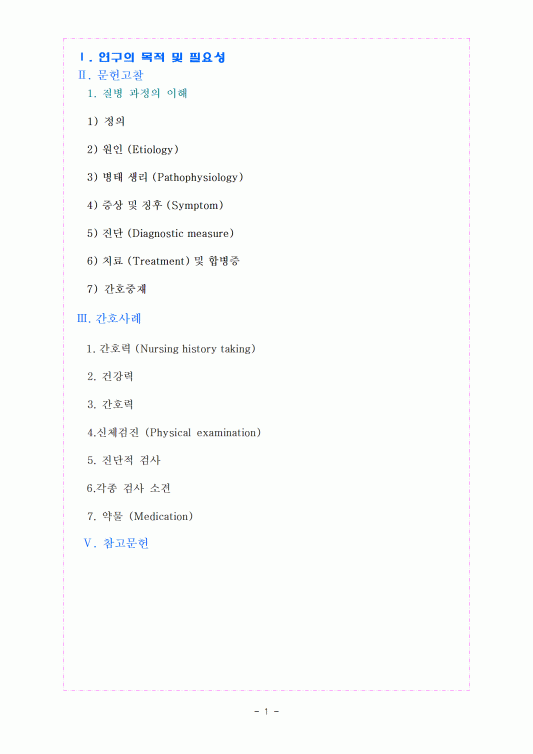 충수돌기염 문헌고찰과 케이스(간호과정)
