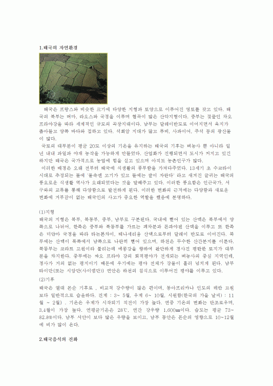 태국음식에 대해서