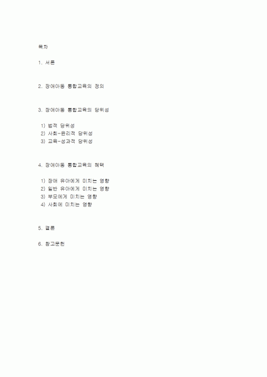 장애 아동의 통합교육 과제 특수아교육