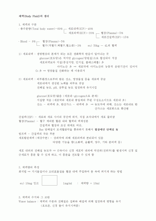 생리학- 혈액생리