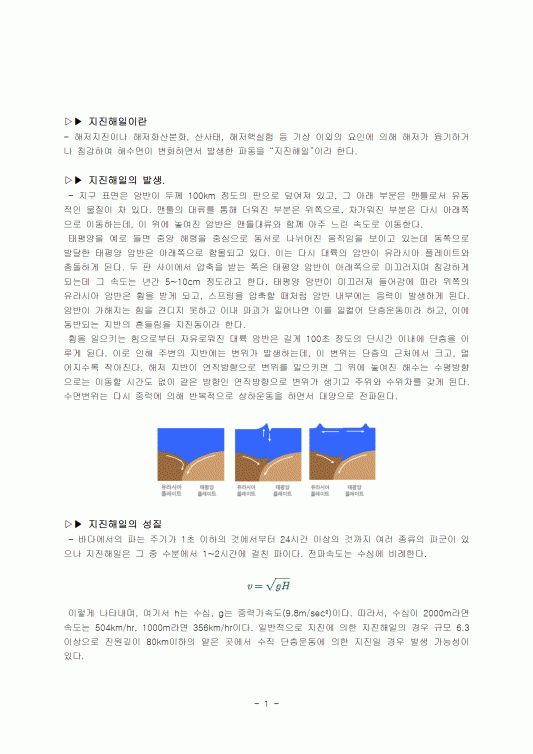 지진해일 레포트 자료
