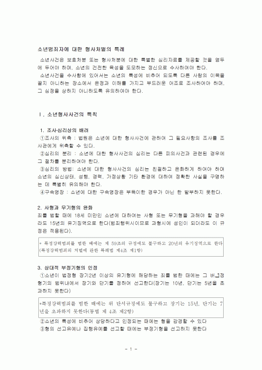 형사사법상 소년범에 대한 특칙
