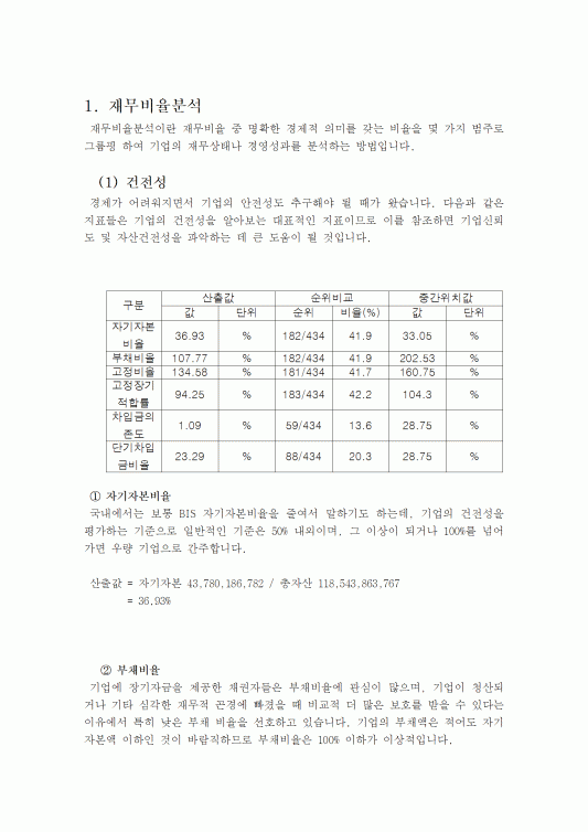 재무비율 분석