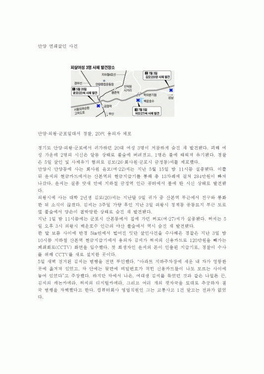 강력사건보도자료에 대한 요약과 자신의 견해