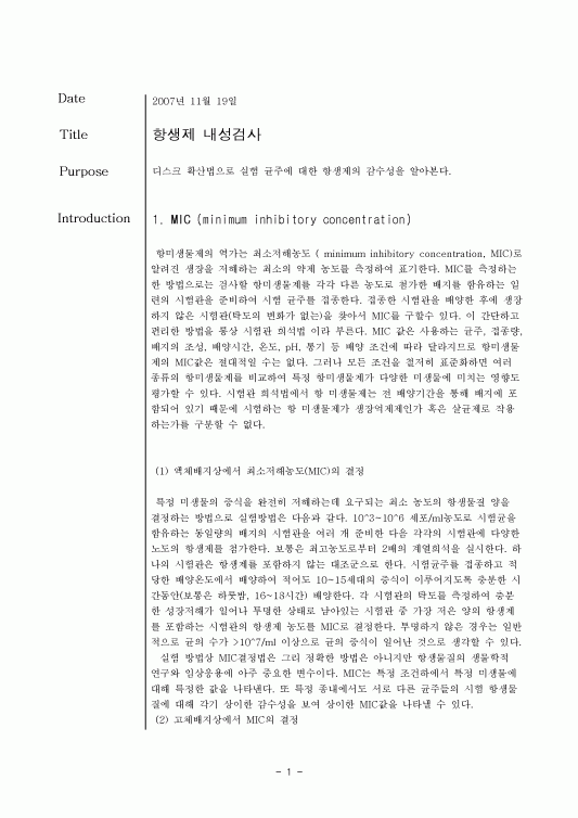 항생제 내성검사