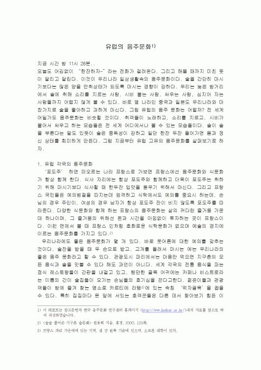 유럽의 음주문화
