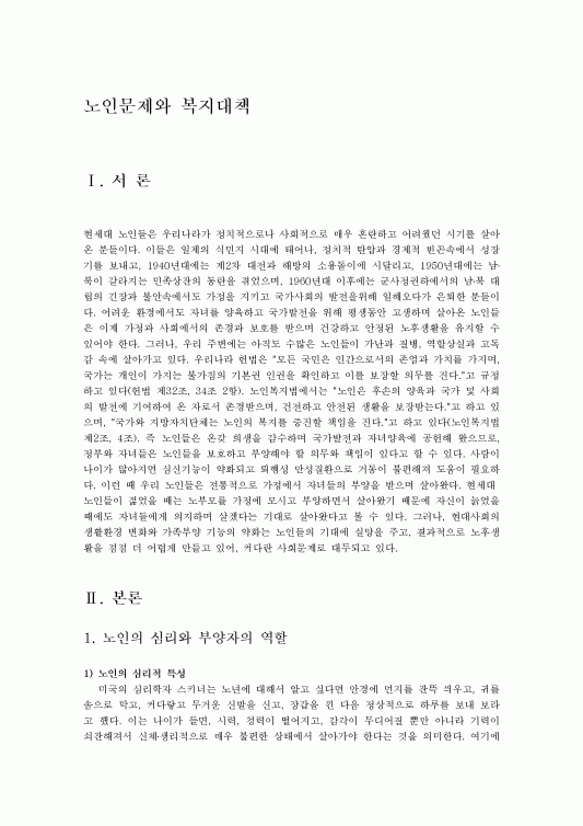 노인문제와 복지대책f