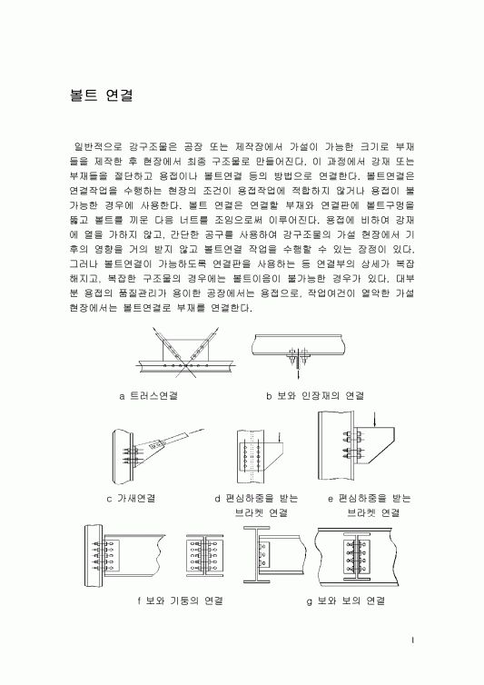 강구조 볼트 연결 이음