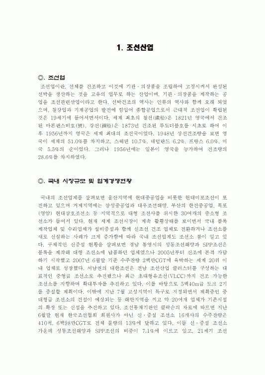 조선산업과 대우조선해양