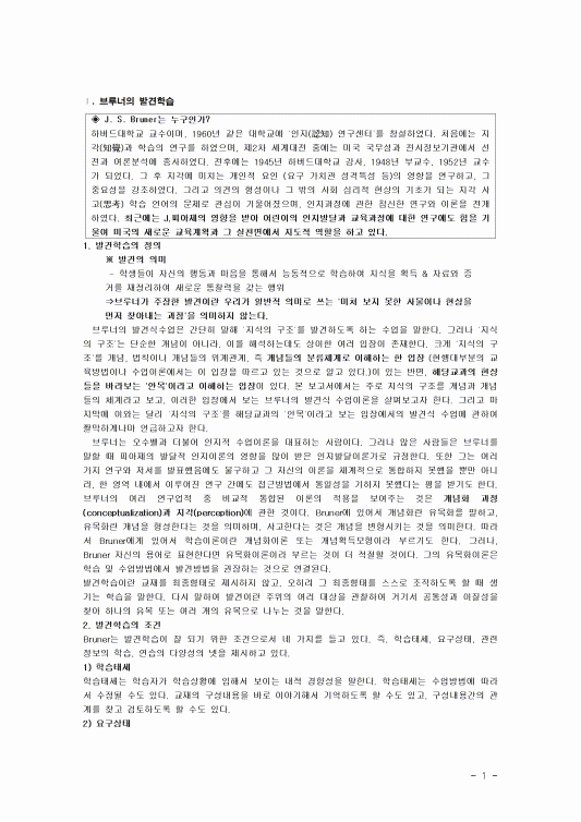 브루너의 발견학습 원리