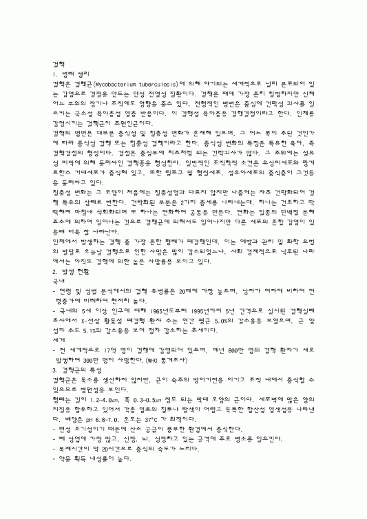 결핵케이스 레포트 자료