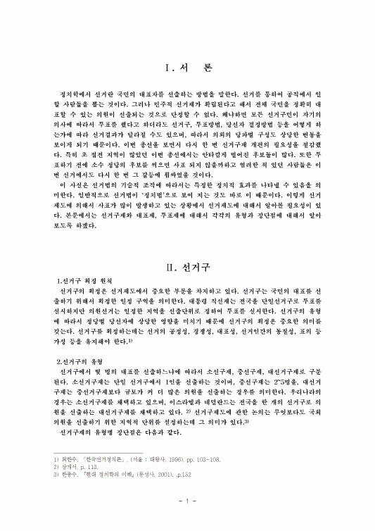 선거제도에 대해서.