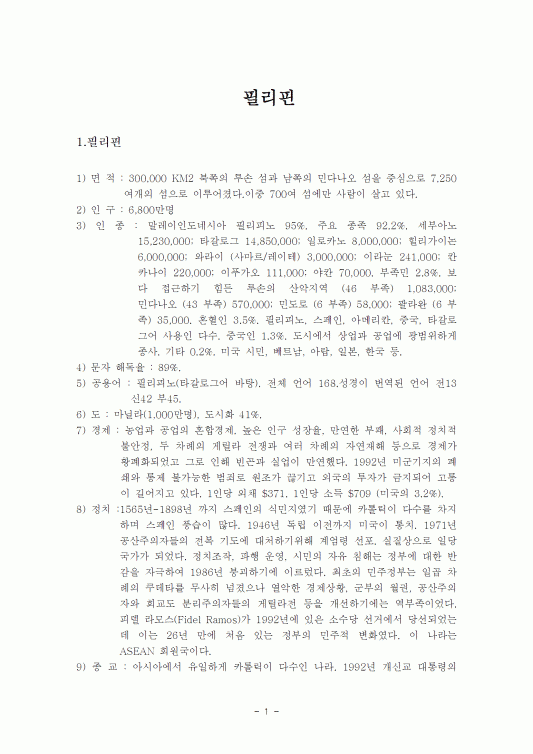 필리핀 조사연구