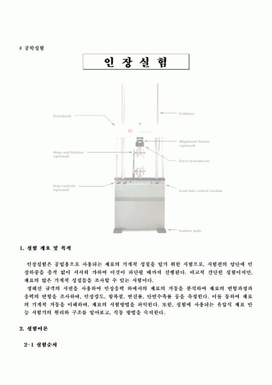 [공학실험]인장 실험 예비, 결과 레포트
