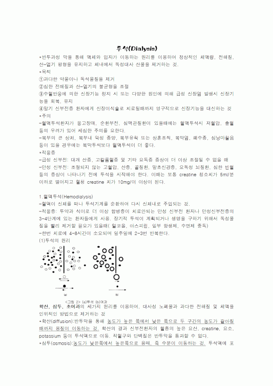 투석(복막투석, 혈액투석) 레포트