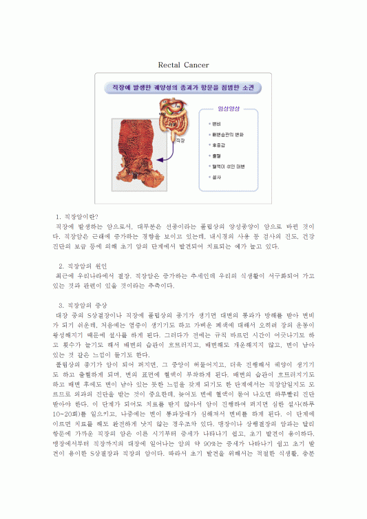 직장암[Rectal Cancer]정보